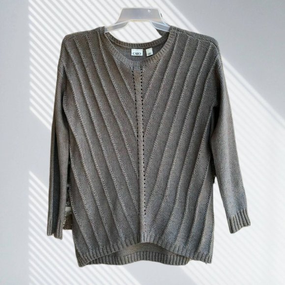 Cato | Sweaters | Cato Womens Long Sleeves Knit Sweater Pullover Gray ...
